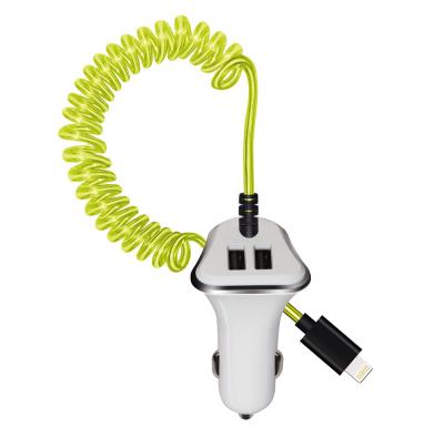 China Dual USB Car Charger with El Light Spring Cable WP011 for sale