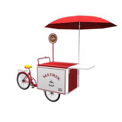 China Mobile Ice Cream Vending Bike Coffee Tea Trailer Coffee Cart Refrigerators Motorcycle Commercial Vendor Carts Bike For Coffee for sale