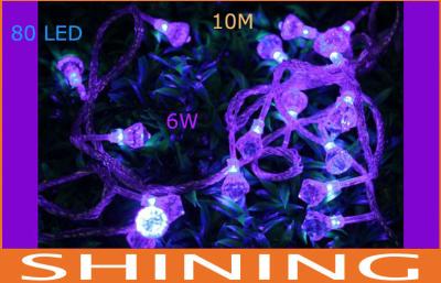 Cina Le lampadine luminose i 10m 80 hanno condotto il bianco all'aperto Electric Power della luce della corda della batteria LED in vendita