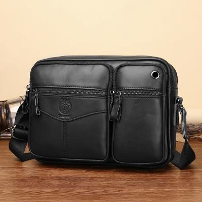 China SCHLATUM Waterproof 2022 Customize Logo Designer Vintage Mens Genuine Leather One Side Strap Shoulder Bags factory
