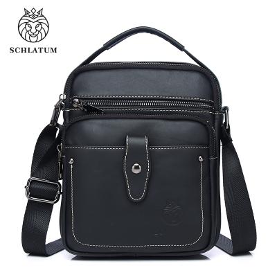 China Music SCHLATUM 2022 Customize Logo Designer Vintage Mens Genuine Leather One Side Strap Shoulder Bags factory