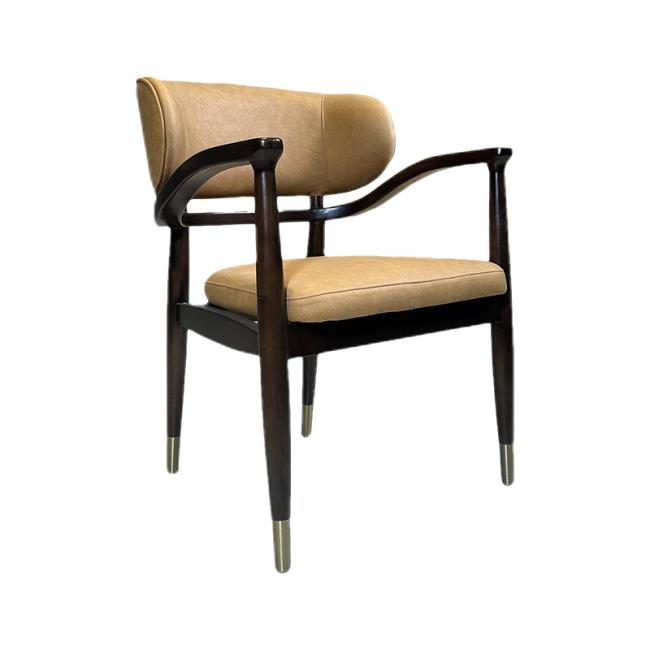 Hotel Furniture Wholesale Luxury Genuine Leather Home Dining Room Chair OEM Manufacturer