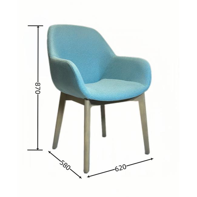 OEM Wholesale Hotel Furniture Northern Europe Fabric Solid Wood Dining Room Chair