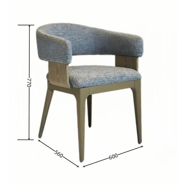 Hotel Furniture Simple Durable Solid Wood Fabric Chair Restaurant Dining Room OEM