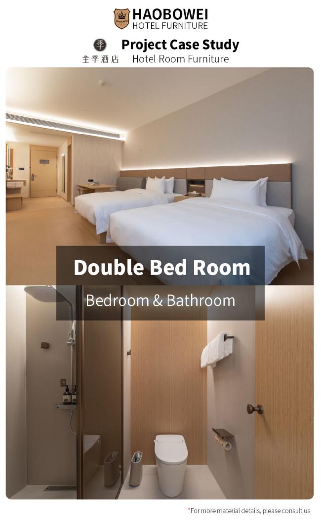 Wholesale Three Star Hotel Furniture Villa Modern Bed Factory Custom Bedroom Set