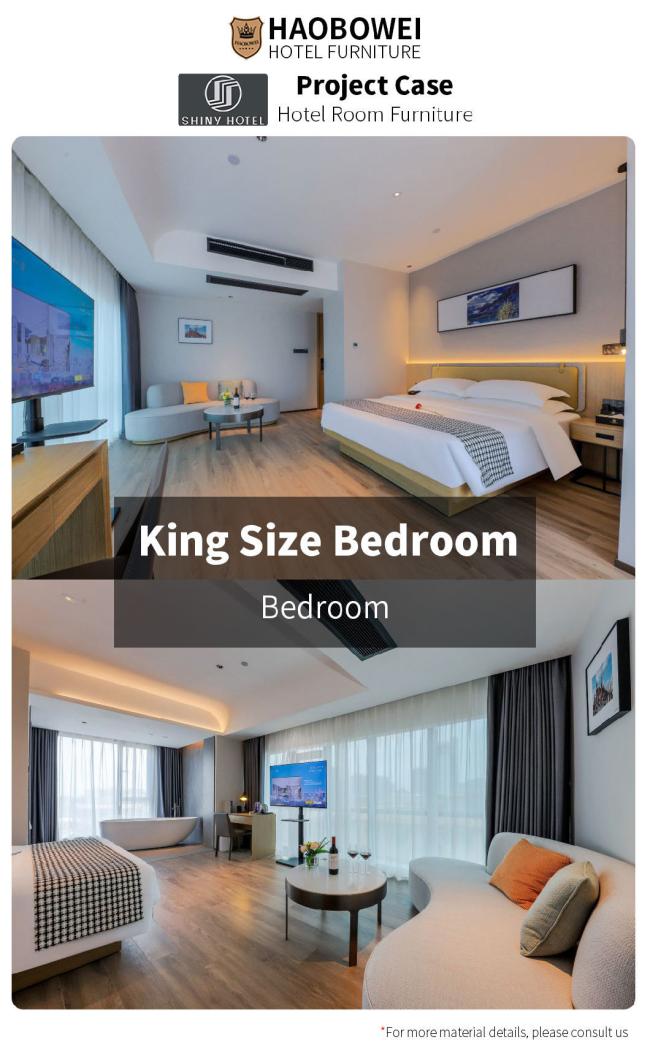 Resort Hotel Furniture Headboard Foshan China Modern Style King Size Bedroom Factory