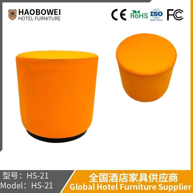 Light Luxury Leather Small Round Stool Home Sofa Stool Leather Dunzi Living Room Coffee Table Small Stool Creative Shoes for Children Soft Stool