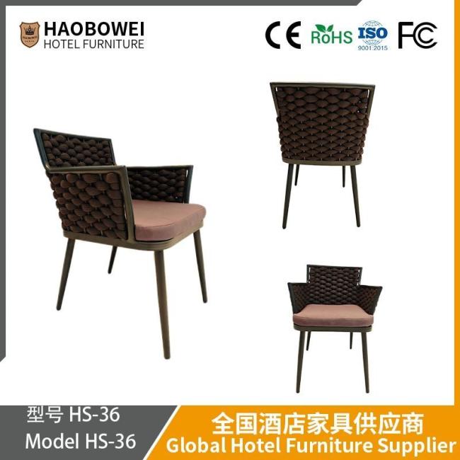 Outdoor Courtyard Table and Chair Patio Garden Hotel B&B Leisure Outdoor Wicker Chair Dining Table Waterproof and Sunproof Furniture