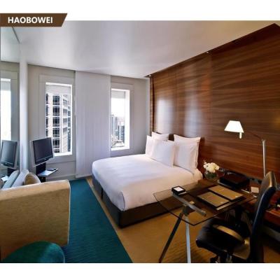 China 5 sterren JW Marriott Hotel slaapkamermeubelsets voor appartementen Twin Size High Gloss Te koop
