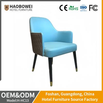 China Hotelmeubelen Moderne PU-leerstoel van massief hout met 1 zitplaats en ashoutframe Te koop