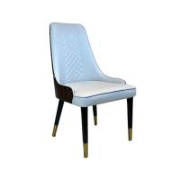 China Custom Solid Wood Leather Dining Chair for Hotel Restaurant Without Armrest 590mm for sale