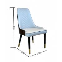 China Custom Solid Wood Leather Dining Chair for Hotel Restaurant Without Armrest 590mm for sale
