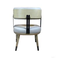 China Tufted Leather Dining Chair Bulk Without Armrest 565mm 790mm Ash Wood Frame for sale