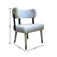 China Tufted Leather Dining Chair Bulk Without Armrest 565mm 790mm Ash Wood Frame for sale