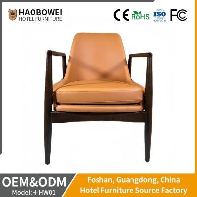 Cina Arredamento alberghiero Legno massello PU cuoio Soggiorno Camera da letto Casa sedia OEM in vendita