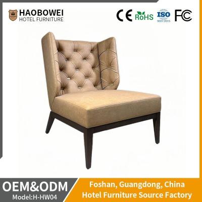 Cina Ingrosso Luxury Durable Leisure In legno massello in pelle Camera da soggiorno Arredamento alberghiero Sedie in vendita