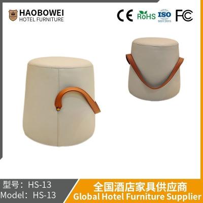 Cina Arredamento Haobowei Piccolo sgabello all'ingrosso Luce lussuoso Soggiorno portatile Legno Regalo semplice per scarpe Sgabello Logo Disegno in pelle in vendita