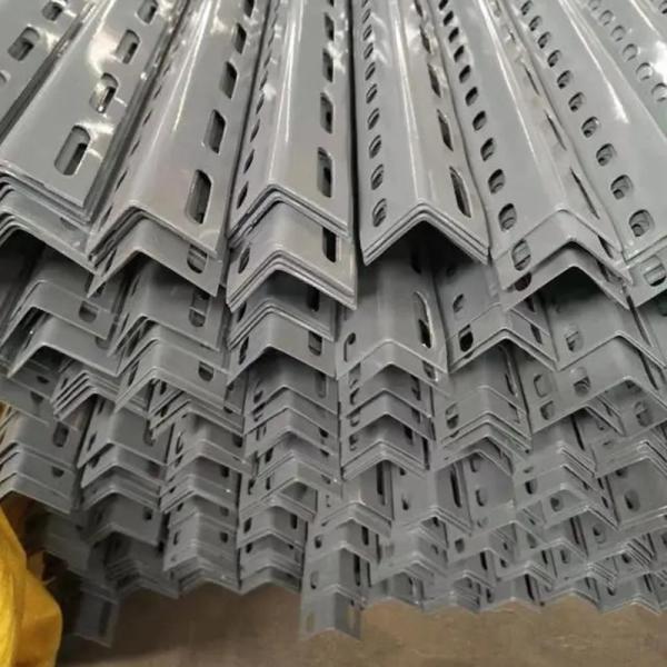 Quality 90 Degree Galvanized L Channel Steel Slotted Angle Iron GB9787 Standard for sale
