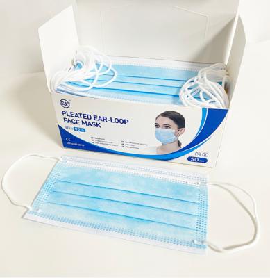 China SJ 3 layers disposable en14683 type iir facemask CE certificated Protection Earloop Face Mask for sale