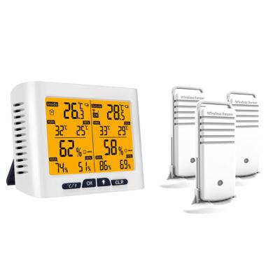 China DTH-153 Indoor Outdoor Digital Thermometer 3 Channels Digital Hygrometer Thermometer with 3 Sensor for sale