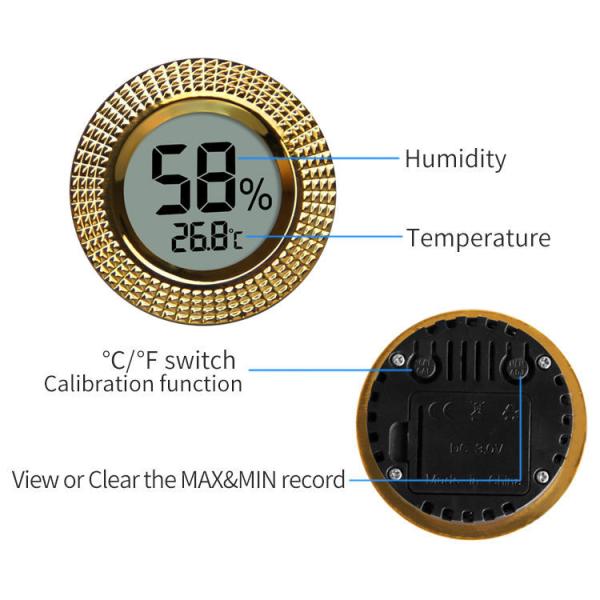 Quality DTH-174 Mini Digital Cigar Thermometer Hygrometer Indoor Room Home Temperature for sale
