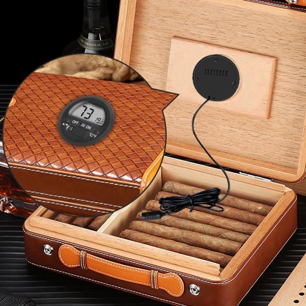 Quality DTH-133 Mini Digital Cigar Thermometer Hygrometer Round Digital Humidity Gauge for sale