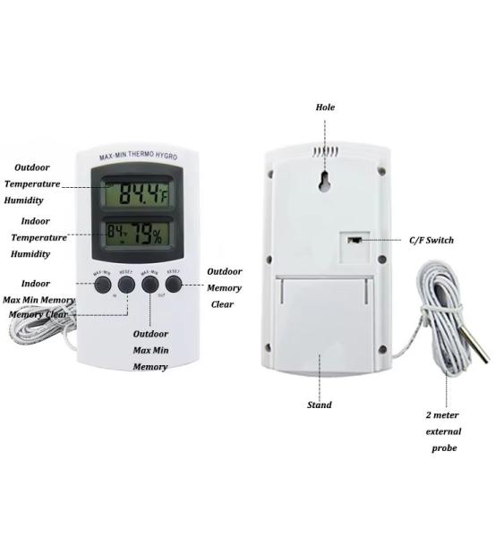 Quality DTH-16 Household Digital Thermometer Digital Min-Max Hygrometer Indoor for sale