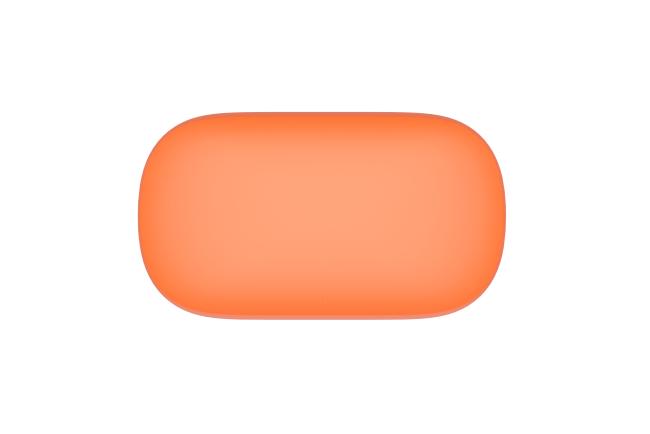 Wireless earbuds side profile showing ergonomic design