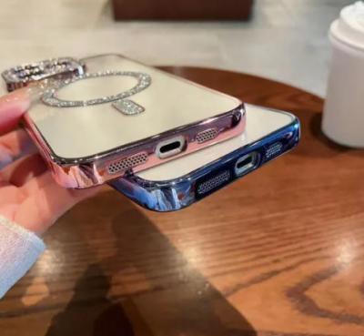 China Magnetic Electroplated iPhone Case with Magsafe and Shock Absorption for sale