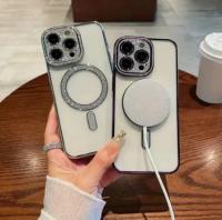 China Magnetic Electroplated iPhone Case with Magsafe and Shock Absorption for sale