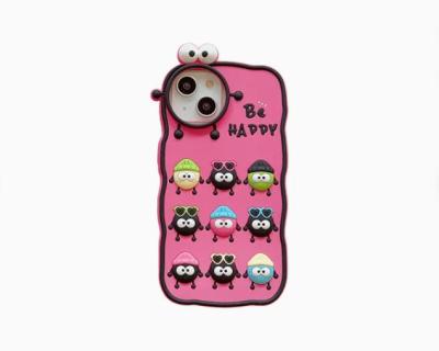 China Soft TPU iPhone 11-15 Coal Ball Elf Phone Case Shockproof Pink for sale
