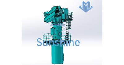 China 2.5t22m elektrische hydraulische vouwbare boom mariene kraan voor zeeondersteuningsvaartuig Te koop