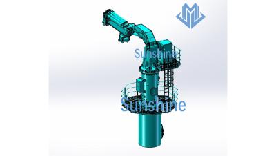 China 2.5t22m elektrische hydraulische vouwbare boom mariene kraan voor zeeondersteuningsvaartuig Te koop