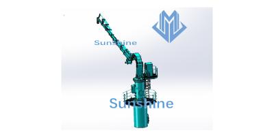 China 2.5t22m elektrische hydraulische vouwbare boom mariene kraan voor zeeondersteuningsvaartuig Te koop