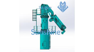 China 2.5t22m elektrische hydraulische vouwbare boom mariene kraan voor zeeondersteuningsvaartuig Te koop
