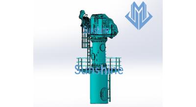 China 2.5t22m elektrische hydraulische vouwbare boom mariene kraan voor zeeondersteuningsvaartuig Te koop