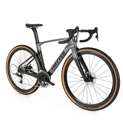 Cina Bici della ghiaia della fibra del carbonio 40C di 54CM con il cavo nascosto del freno a disco in vendita