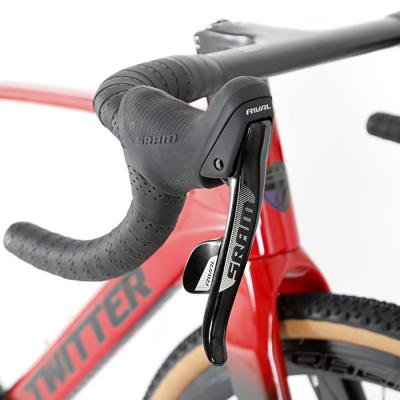 Cina Bici rossa della corsa della ghiaia 9.6KG, freno a disco della bici della strada di 54cm per l'adulto in vendita