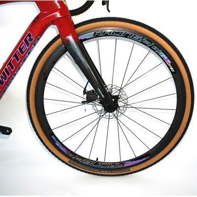 Cina Bici rossa della corsa della ghiaia 9.6KG, freno a disco della bici della strada di 54cm per l'adulto in vendita