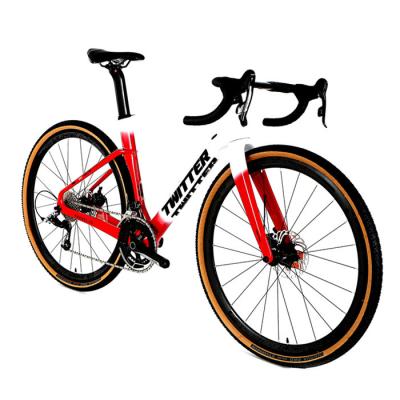 Cina Bici rossa della corsa della ghiaia 9.6KG, freno a disco della bici della strada di 54cm per l'adulto in vendita