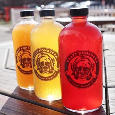 China 16oz Amber Boston Round Bottle for sale