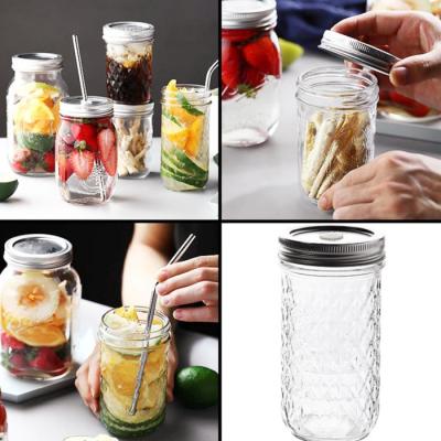 China Embossed Glass Mason Jar for sale