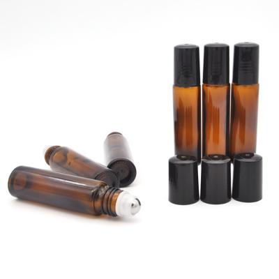 China 10ml amber glass roll on bottle for sale