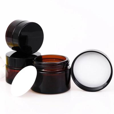 China Amber Glass Face Cream Jar for sale