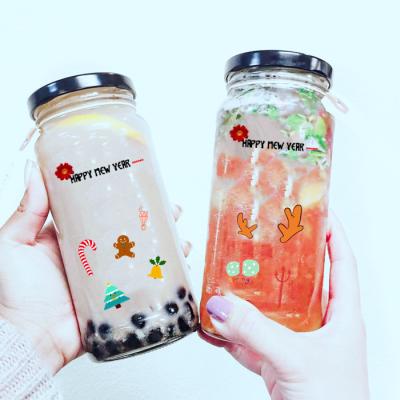 China 25oz Glass Jar for Milk Tea Ice Cream for sale