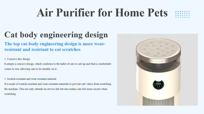 Home pet air purifier front view