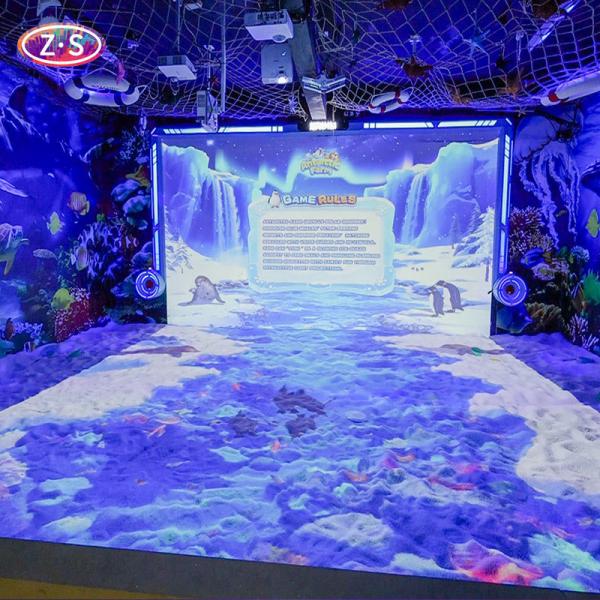 Quality 3LCD Interactive Floor Wall Projection Games Multiplayer Immersive Joyful Beach for sale