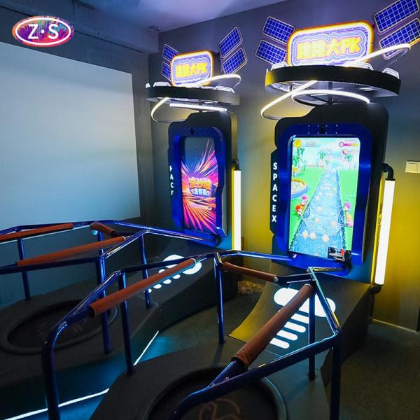 China Jump Start Trampoline Game Interactive Fishing Theme Parkour Game supplier