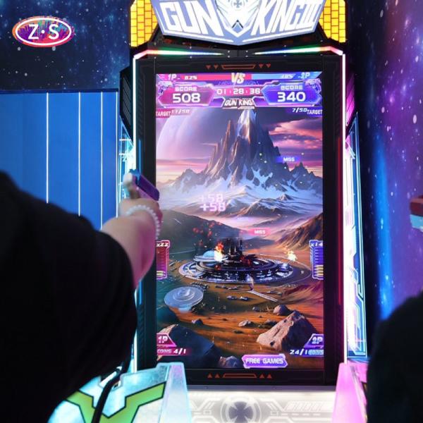 Quality Realistic Shooting Simulation Arcade Shooting Machine 75 Inch Screen for sale