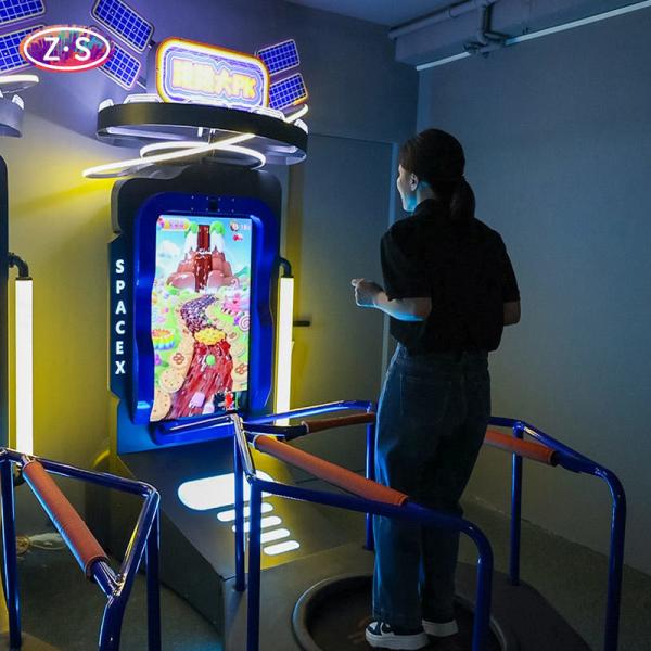 Quality Five Themed Adventures Motion-Sensing Trampoline Featuring Obstacle Dodging for sale